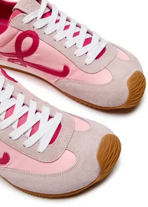 Loewe Ballet Runner 2.0 Panelled Brushed Suede Sneakers - Pink