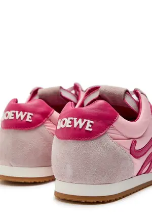 Loewe Ballet Runner 2.0 Panelled Brushed Suede Sneakers - Pink