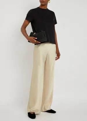 Vince Fluid Satin Bias Trousers - Ivory