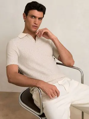 REISS Hall Cotton-blend Stripe Polo Shirt