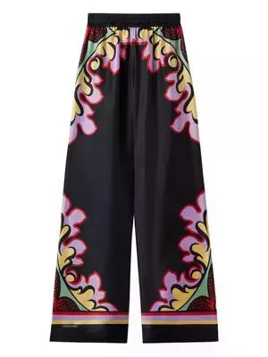 La DoubleJ Floral-print Trousers - Black