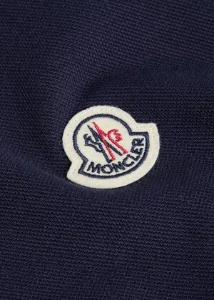 Moncler Piqué Cotton Polo Shirt - Navy