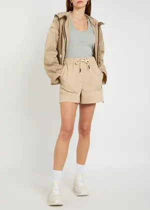 Moncler Logo Shell Shorts - Beige