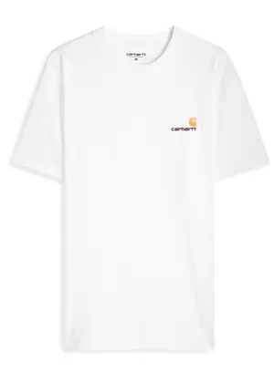 Carhartt Work In Progress American Script Logo-embroidered Cotton T-shirt - White
