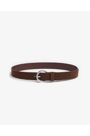 7 For All Mankind Italian Suede Belt - Chocolate