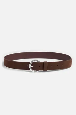 7 For All Mankind Italian Suede Belt - Chocolate
