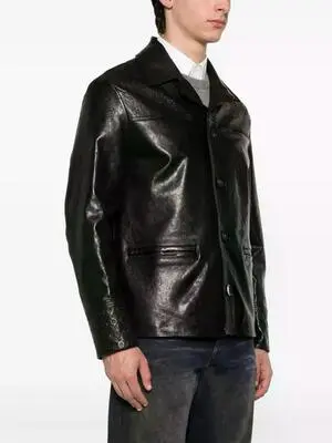 MARINE SERRE Moongram Embossed Leather Jacket