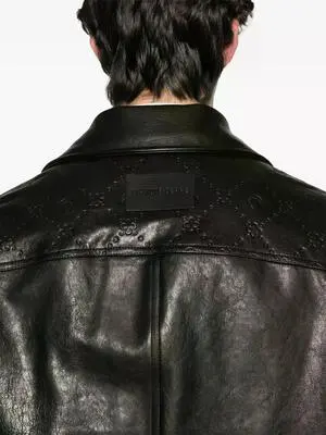 MARINE SERRE Moongram Embossed Leather Jacket