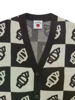 ICECREAM Leaf-motif Knitted Cardigan