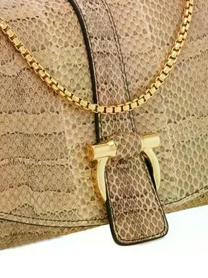 FERRAGAMO Snakeskin Leather Shoulder Bag