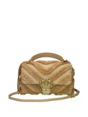 Pinko Fringed Chevron Shoulder Bag - Neutrals