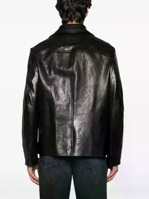 MARINE SERRE Moongram-embossed Leather Jacket