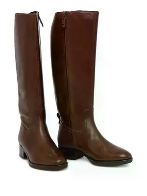 Geox Felicity Knee-high Leather Boots - Red