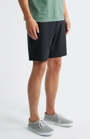 ROARK Hytide Flat Front Hybrid Performance Shorts - Black