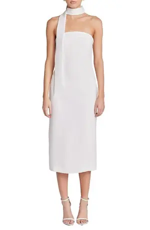 Endless Rose Choker Tie Sleeveless Midi Dress - White