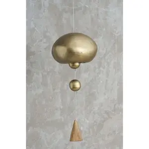 THE COLLECTIVE HOME Stinson Antique Brass Hanging Bell Domed - Gold