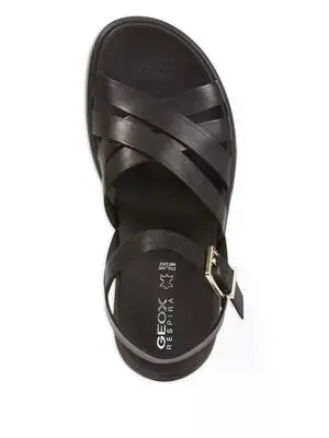 Geox Xand 2s Leather Sandals - Black