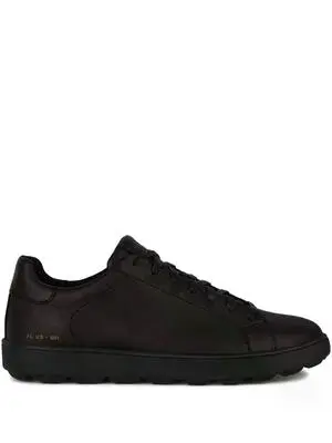 Geox Spherica Leather Sneakers - Black