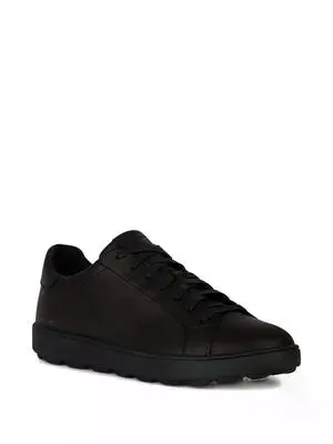 Geox Spherica Leather Sneakers - Black