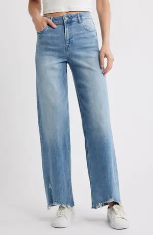 HIDDEN JEANS Frayed Hem Dad Jeans