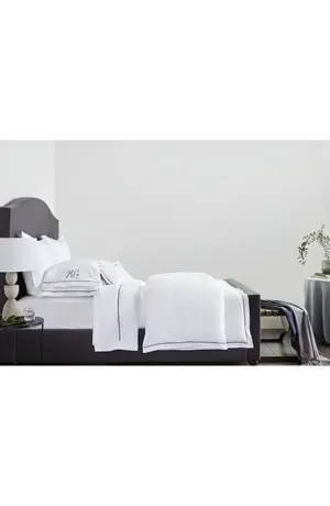 MATOUK Bergamo Set Of 2 500 Thread Count Cotton Percale Pillowcases - Baltic