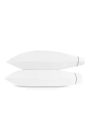 MATOUK Bergamo Set Of 2 500 Thread Count Cotton Percale Pillowcases Celadon
