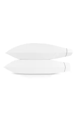 MATOUK Bergamo Set Of 2 500 Thread Count Cotton Percale Pillowcases - Pool