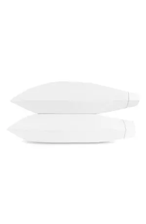 MATOUK Bergamo Set Of 2 500 Thread Count Cotton Percale Pillowcases - Silver