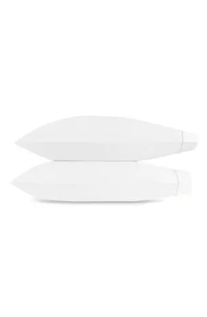 MATOUK Bergamo Set Of 2 500 Thread Count Cotton Percale Pillowcases - Truffle