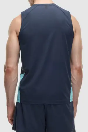 PELOTON Grid Jacquard Colorblock Tank Top - Blue Nights