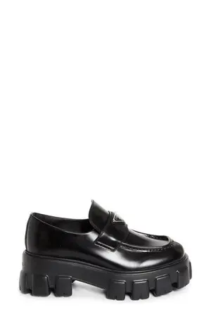 Prada Monolith Lug Sole Loafer - Nero