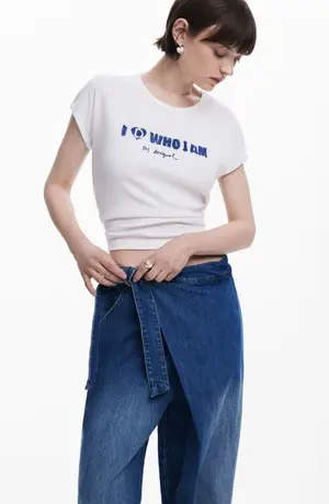 Desigual Faux-wrap Jeans With Tie Detail