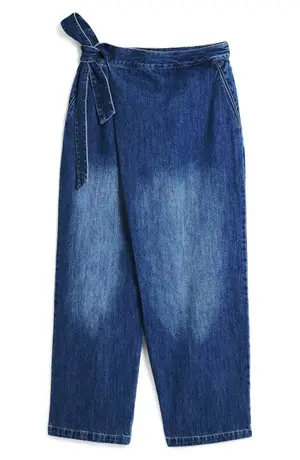 Desigual Faux-wrap Jeans With Tie Detail