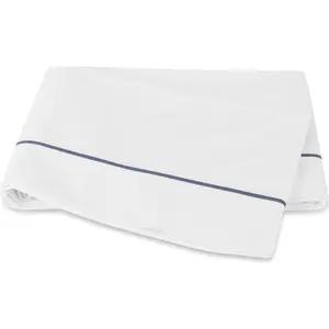 MATOUK Bergamo 500 Thread Count Cotton Percale Flat Sheet - Baltic