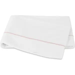 MATOUK Bergamo 500 Thread Count Cotton Percale Flat Sheet Blush