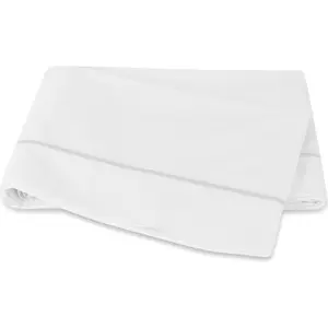 MATOUK Bergamo 500 Thread Count Cotton Percale Flat Sheet Silver