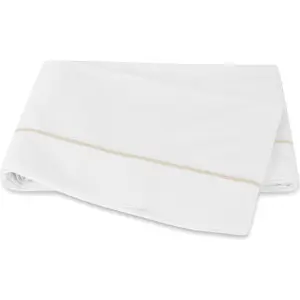 MATOUK Bergamo 500 Thread Count Cotton Percale Flat Sheet Truffle