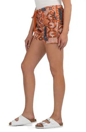 Kut From The Kloth High Waist Drawstring Relaxed-fit Shorts - Paprika