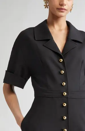 Carolina Herrera Stretch Virgin Wool Midi Dress