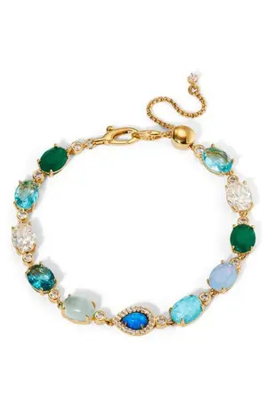 Nadri Blue Lagoon Line Bracelet - Gold