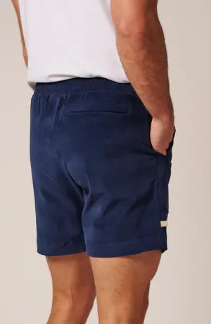 LEISURE LAB Patch Pocket Corduroy Shorts - Indigo