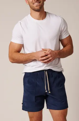 LEISURE LAB Patch Pocket Corduroy Shorts - Indigo