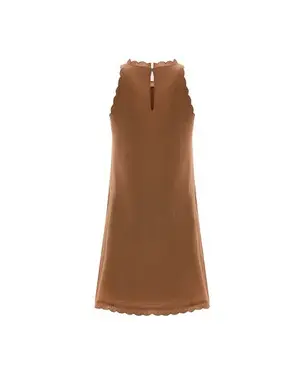 MONLICIA Calia Linen Blend Sleeveless Fit & Flare Mini Dress - Brown
