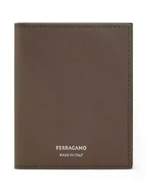 FERRAGAMO Leather Card Holder - Brown