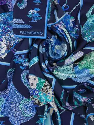 FERRAGAMO Patchwork-print Silk Scarf