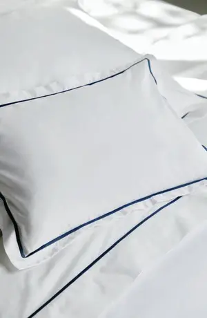 MATOUK Bergamo Cotton Percale Duvet Cover - Baltic