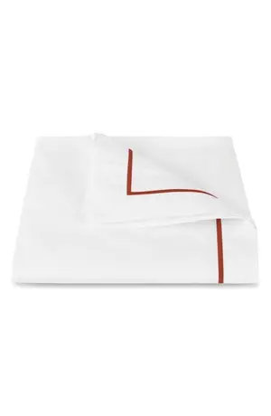 MATOUK Bergamo Cotton Percale Duvet Cover - Deep Coral