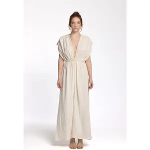MONLICIA Helen Maxi Dress 100% Cotton - Ivory