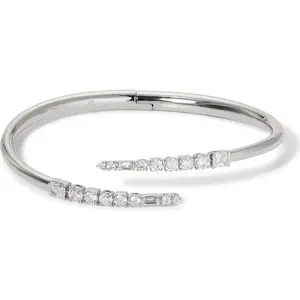 Nadri Delphine Cubic Zirconia Cuff Bracelet - Rhodium