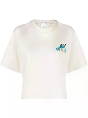 Off-White Butterfly-print Cropped T-shirt